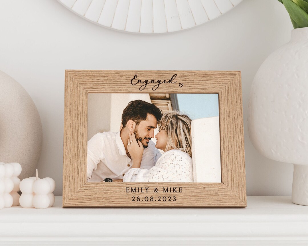 Engagement Gift | Engaged Photo Frame | Personalised Engaged Couple ...