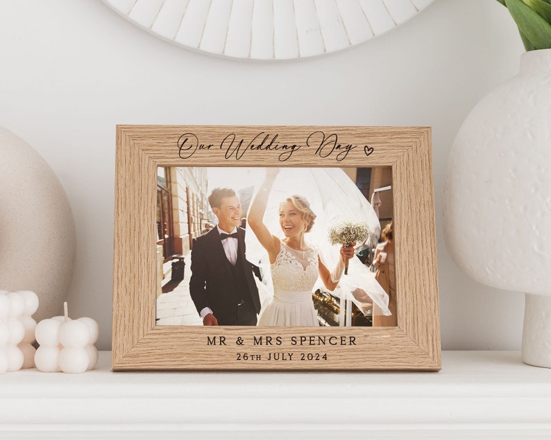 Wedding Gift Mr & Mrs Wedding Photo Frame Our Wedding Day - Etsy
