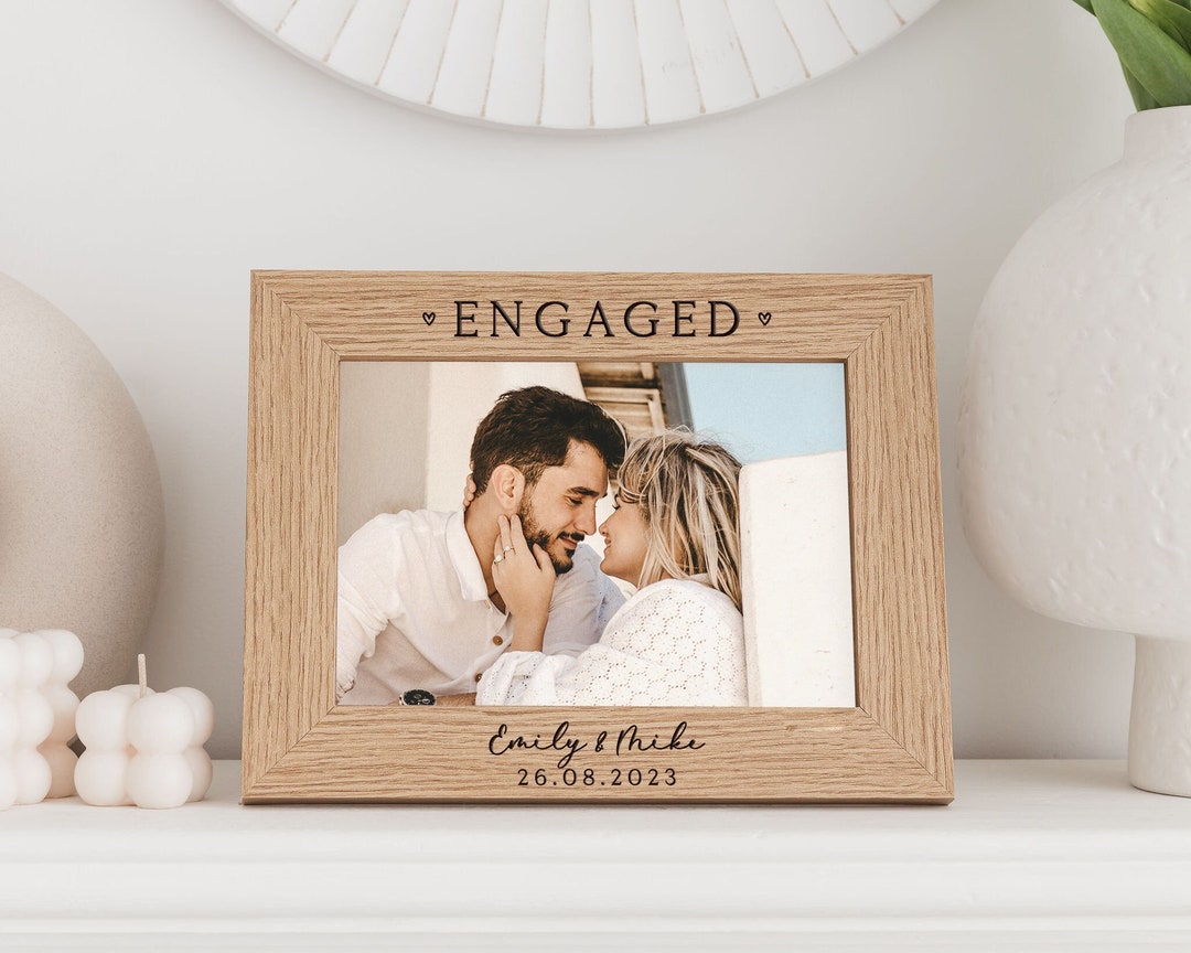 Engagement Gift | Engaged Photo Frame | Personalised Engaged Couple ...