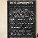 Canvas 10 Commandments Wall Art Decor| Christian Art | Modern Black Ten ...