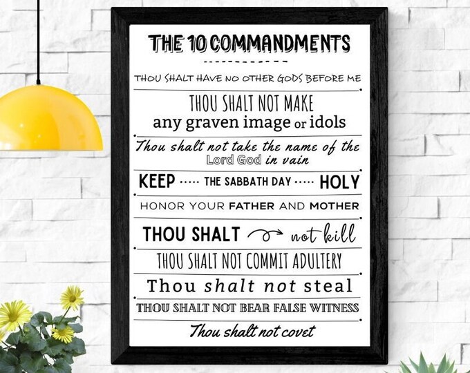 Metal 10 Commandments Wall Art Sign - Etsy