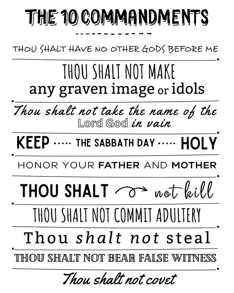 Metal 10 Commandments Wall Art Sign - Etsy