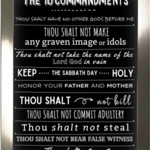 Canvas 10 Commandments Wall Art Decor| Christian Art | Modern Black Ten ...