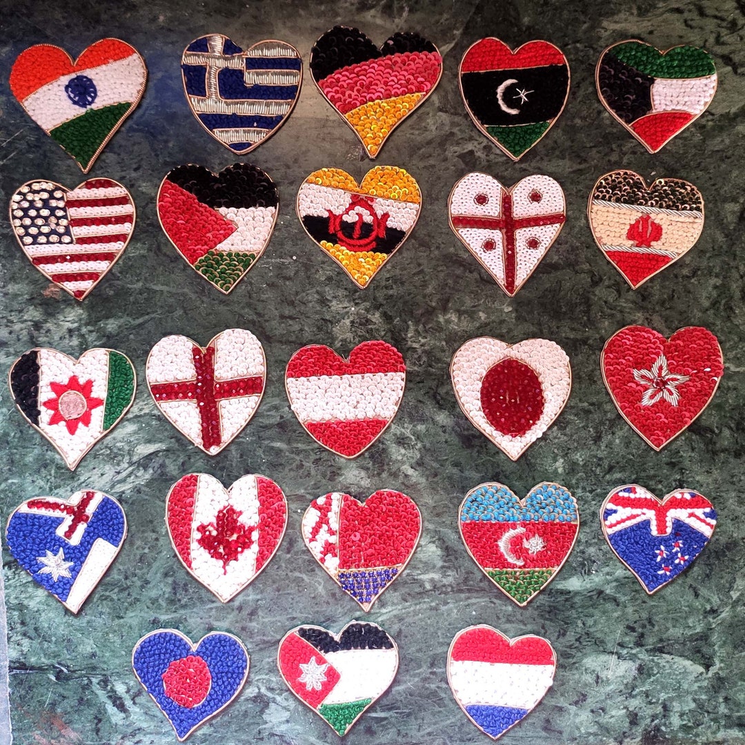 Flags of the World,flag Brooches, Beaded Patriotic Charms,sport Fan ...