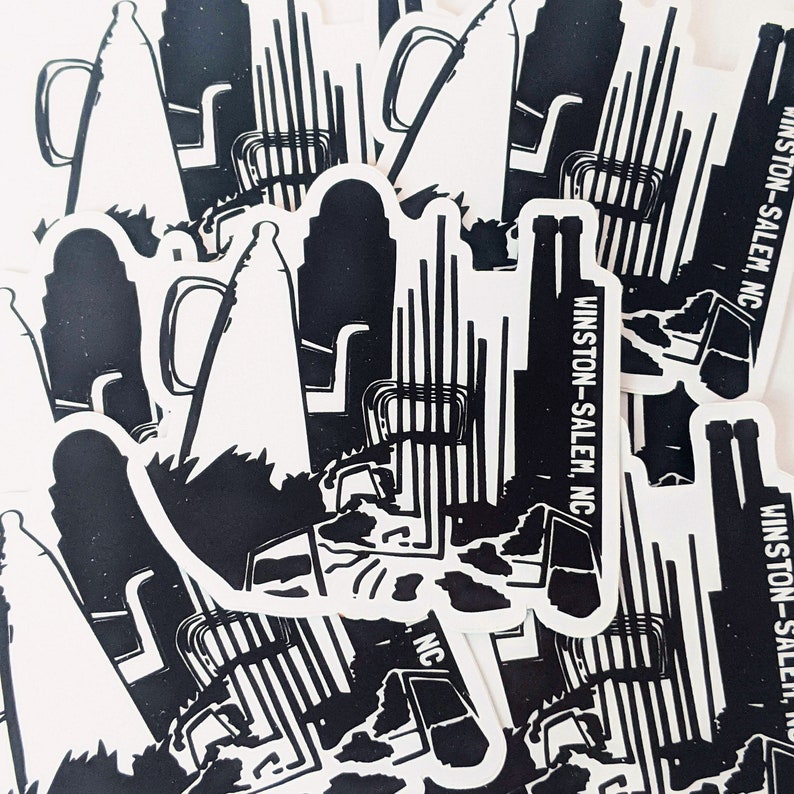 Winston-salem Cityscape Vinyl 3 Sticker - Etsy