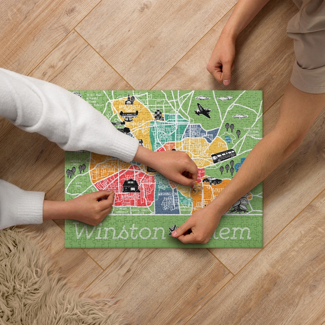 Winston-salem Map Jigsaw Puzzle - Etsy