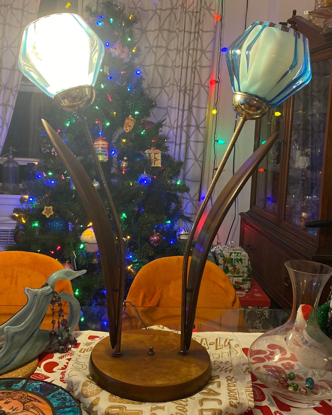 MCM Teak Tulip Eames Style Table Lamp - Etsy