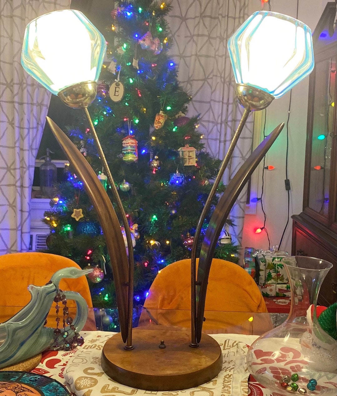 MCM Teak Tulip Eames Style Table Lamp - Etsy