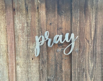 Pray Metal Sign - Etsy