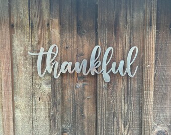 Metal Thankful Sign - Etsy