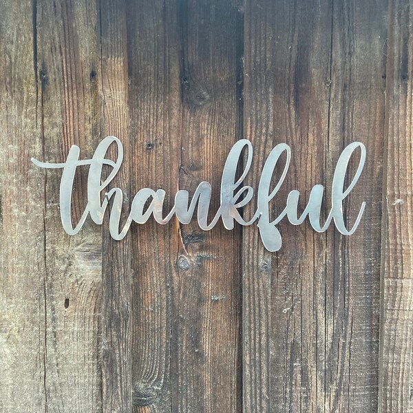 Metal Thankful Sign - Etsy