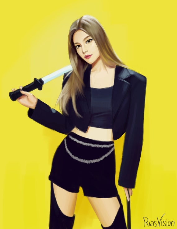 ITZY Yeji With Katana Sword Kpop Fanart Print | Etsy India