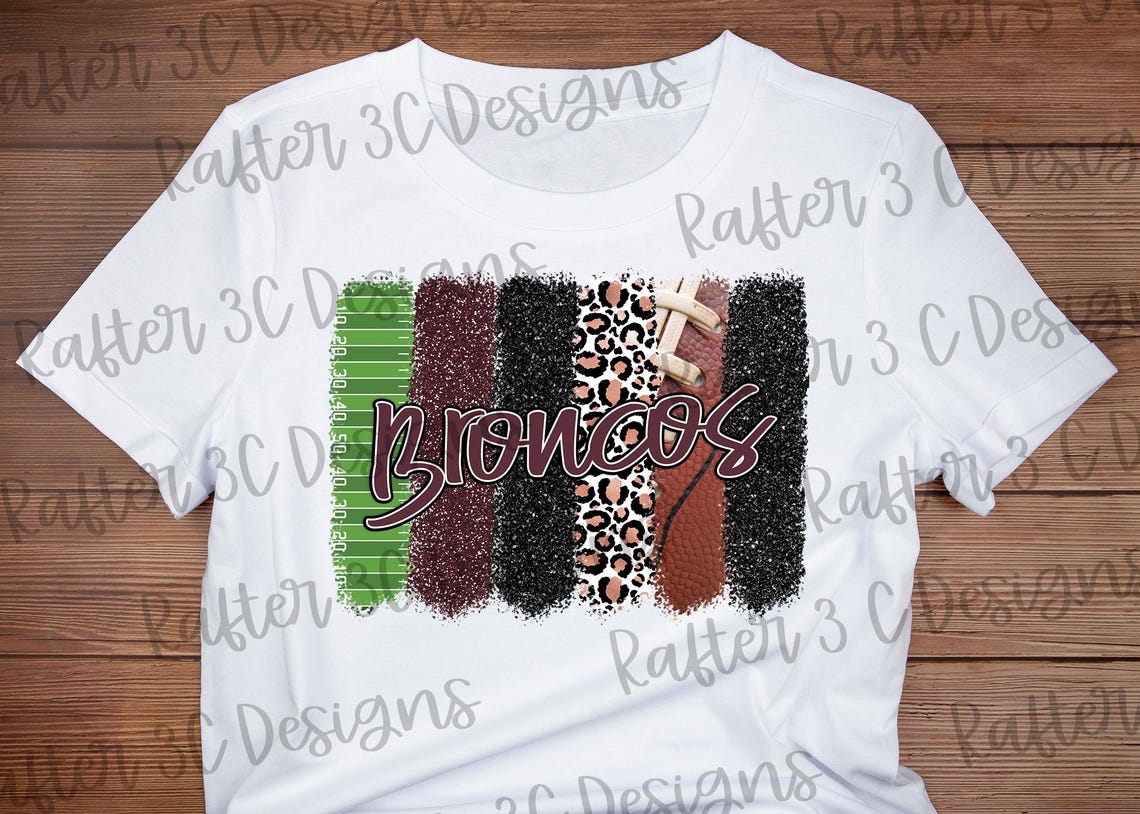 Maroon Broncos Brushstroke PNG | Football Spirit Shirt Design (digital ...