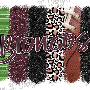 Maroon Broncos Brushstroke PNG | Football Spirit Shirt Design (digital ...