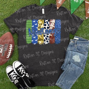 Royal Blue Gold Mustangs PNG | School Mascot Sublimation Design ...