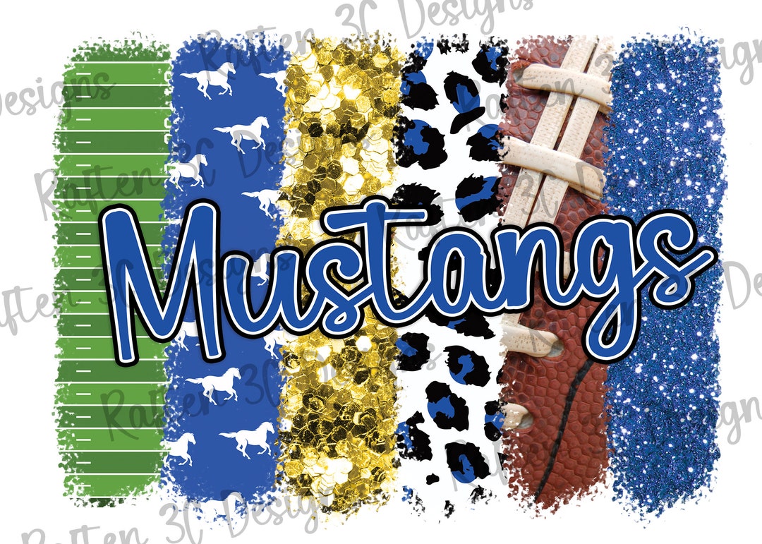 Royal Blue Gold Mustangs PNG | School Mascot Sublimation Design ...