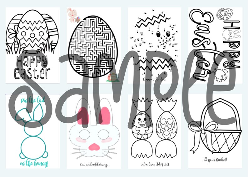 8 Printable Easter Activities/ Coloring Pages/ Easter Crafts for Kids ...