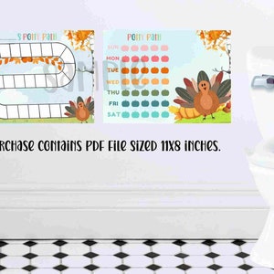 Autumn/ Fall Thanksgiving Turkey Potty Training Reward Chart ...