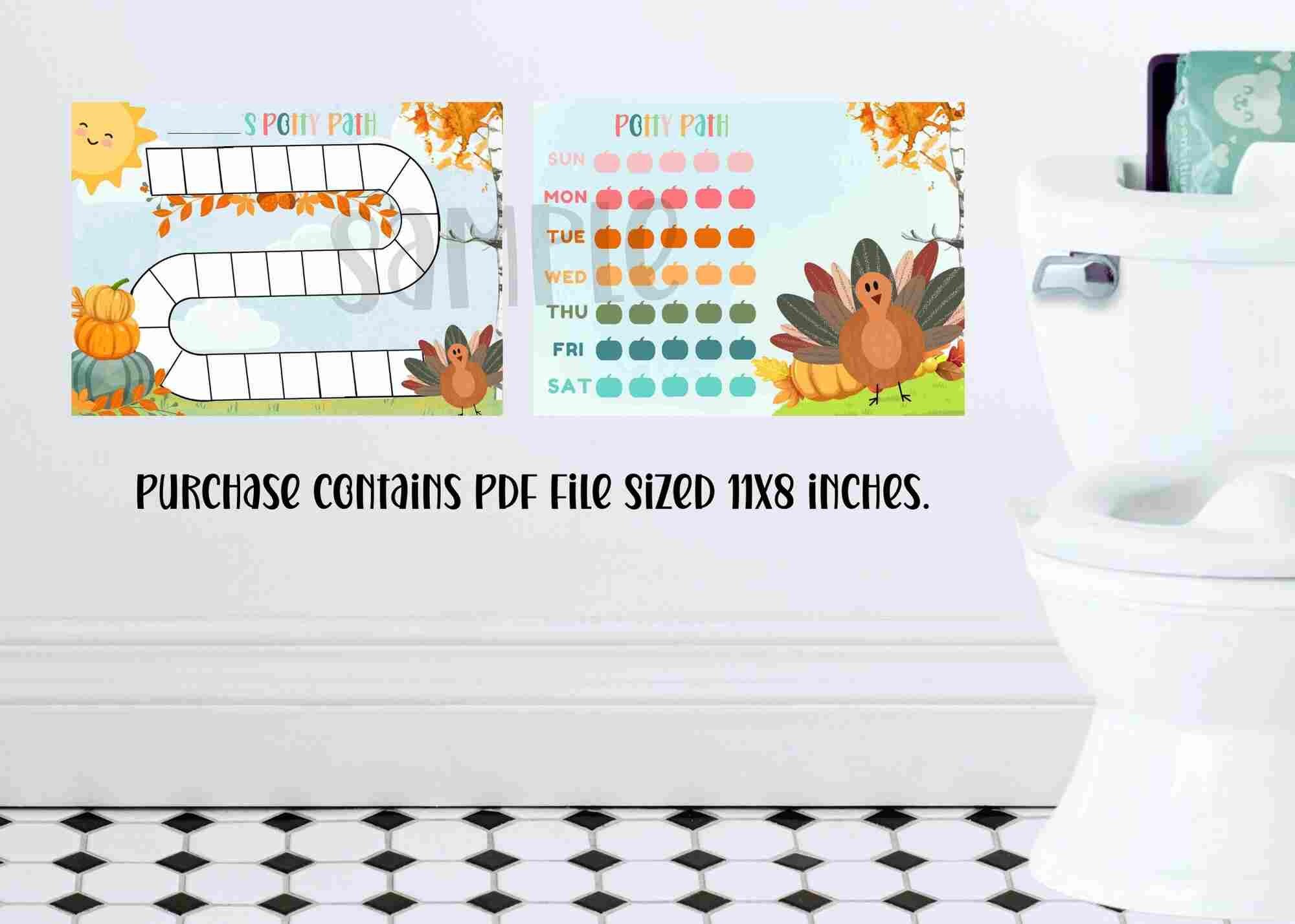 Autumn/ Fall Thanksgiving Turkey Potty Training Reward Chart ...