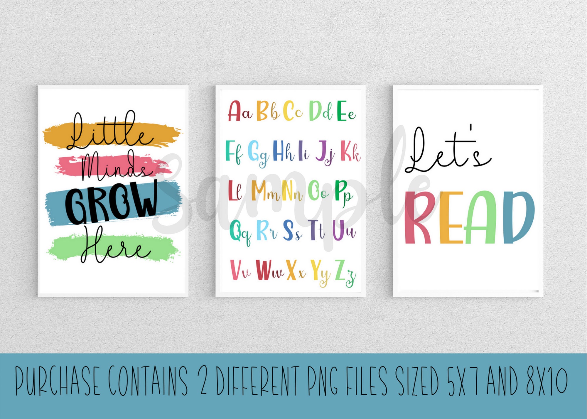 Set of 3 Kids Reading Nook Printable Wall Art/ Gallery Wall/ Classroom ...