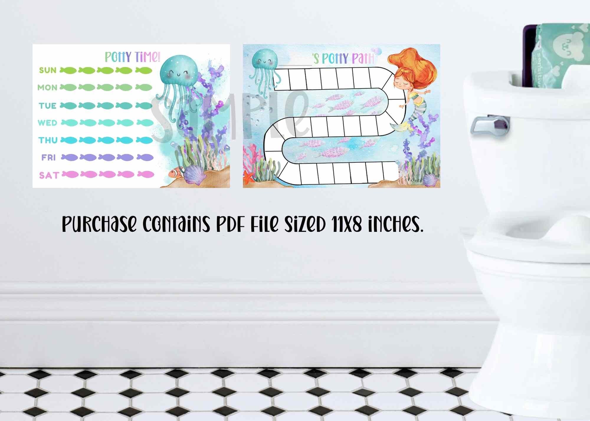 Mermaid Potty Chart Printable Potty Training Reward Chart - Etsy