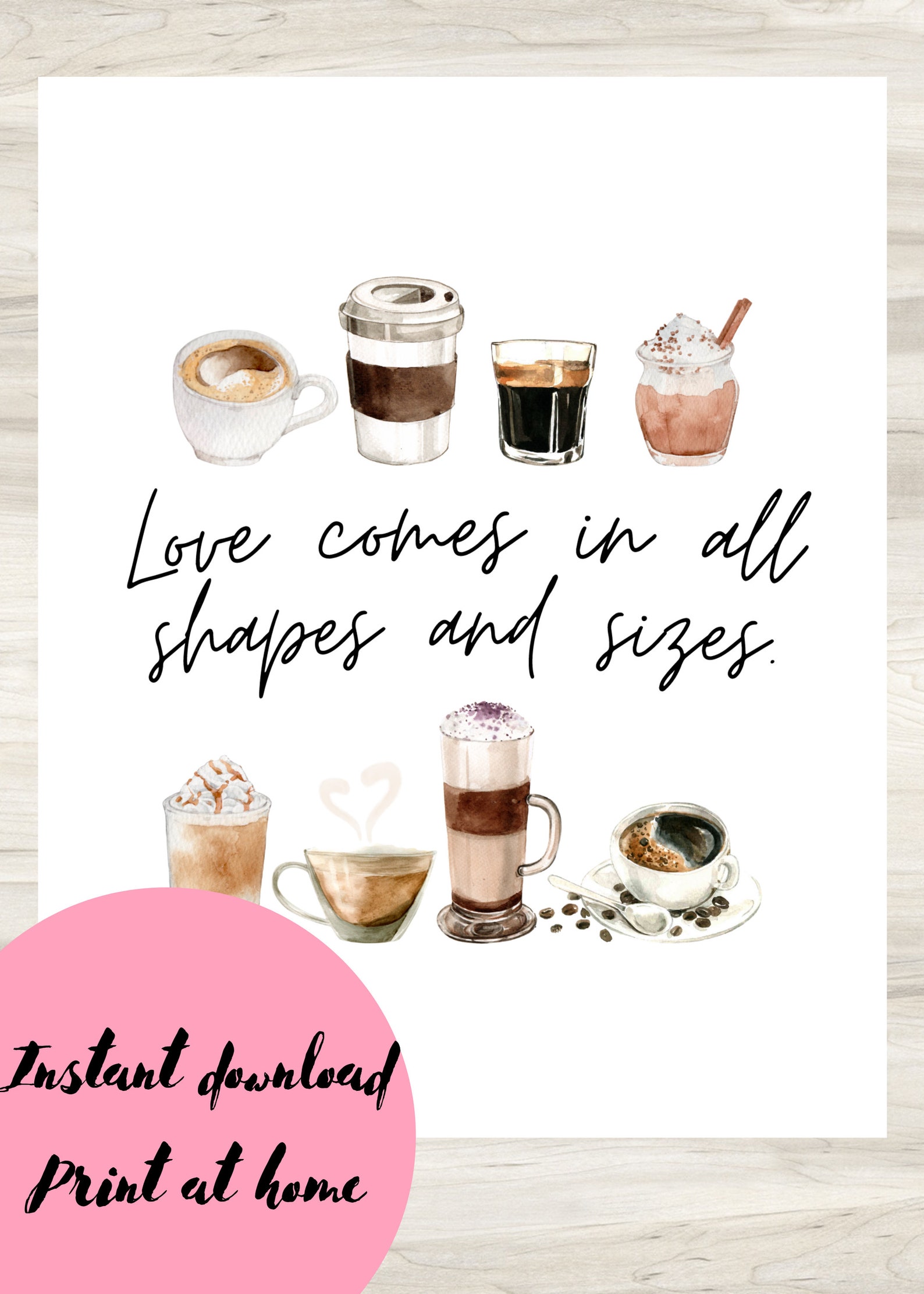 Printable Coffee Lover Anniversary/valentine's Day Card, Printable ...