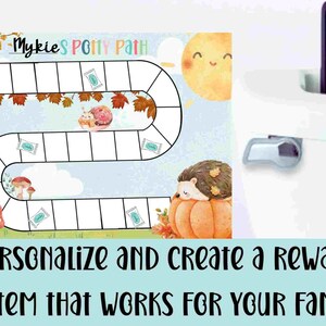 Autumn/ Fall Pumpkin Hedgehog Potty Training Reward Chart, Personalized ...