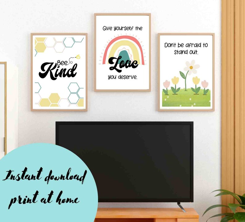 Kids Affirmations Wall Art Printable Boho Gallery Wall Nursery Wall Art ...