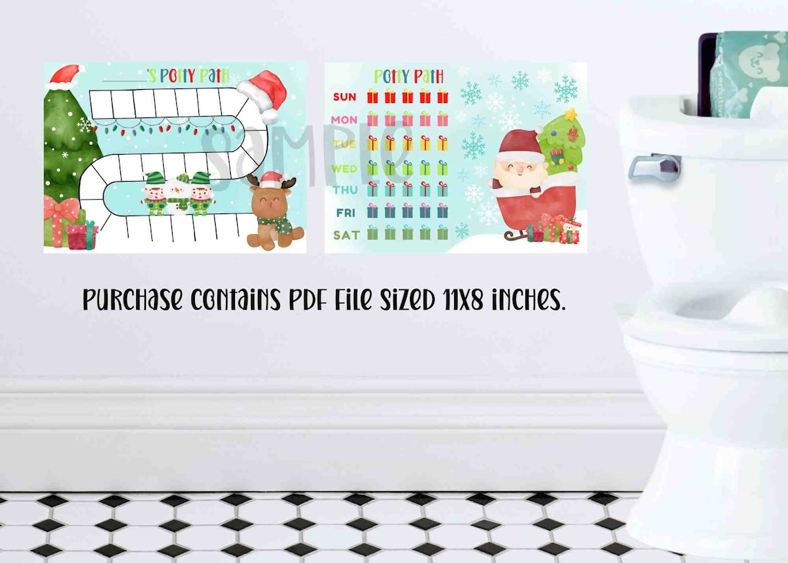 Christmas Potty Chart, Printable Potty Training Reward Chart ...
