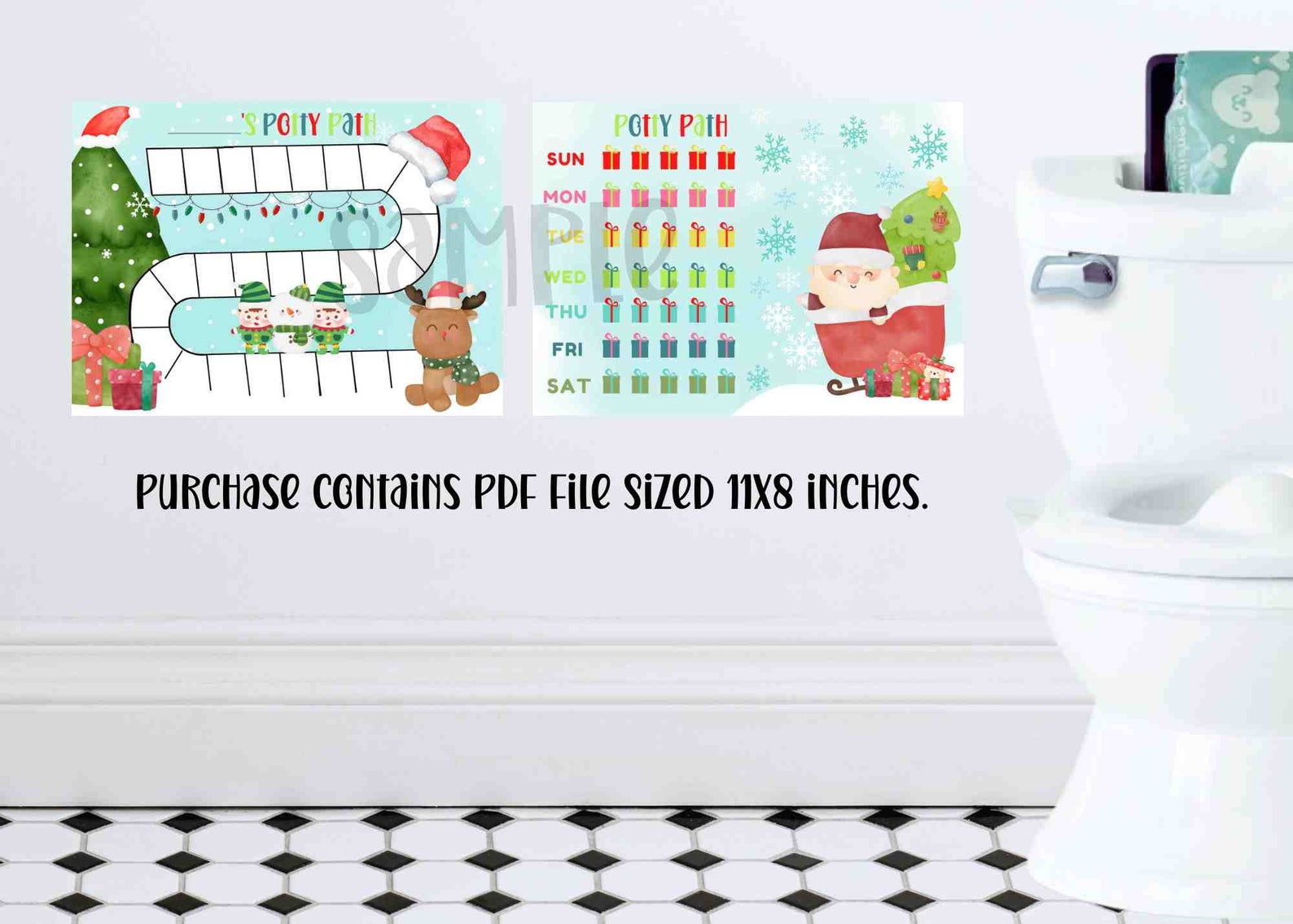 Christmas Potty Chart, Printable Potty Training Reward Chart ...