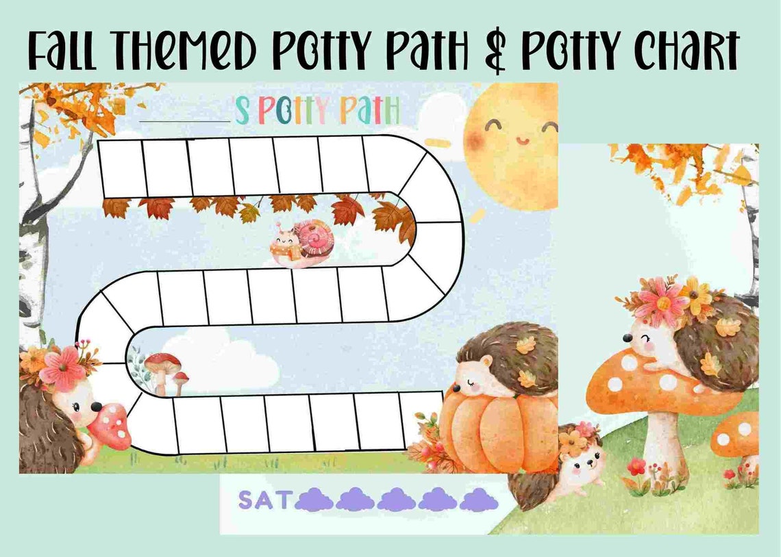 Autumn/ Fall Pumpkin Hedgehog Potty Training Reward Chart, Personalized ...