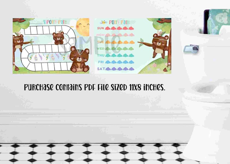 Teddy Bear/ Forrest Themed Potty Training Reward Chart, Personalized ...