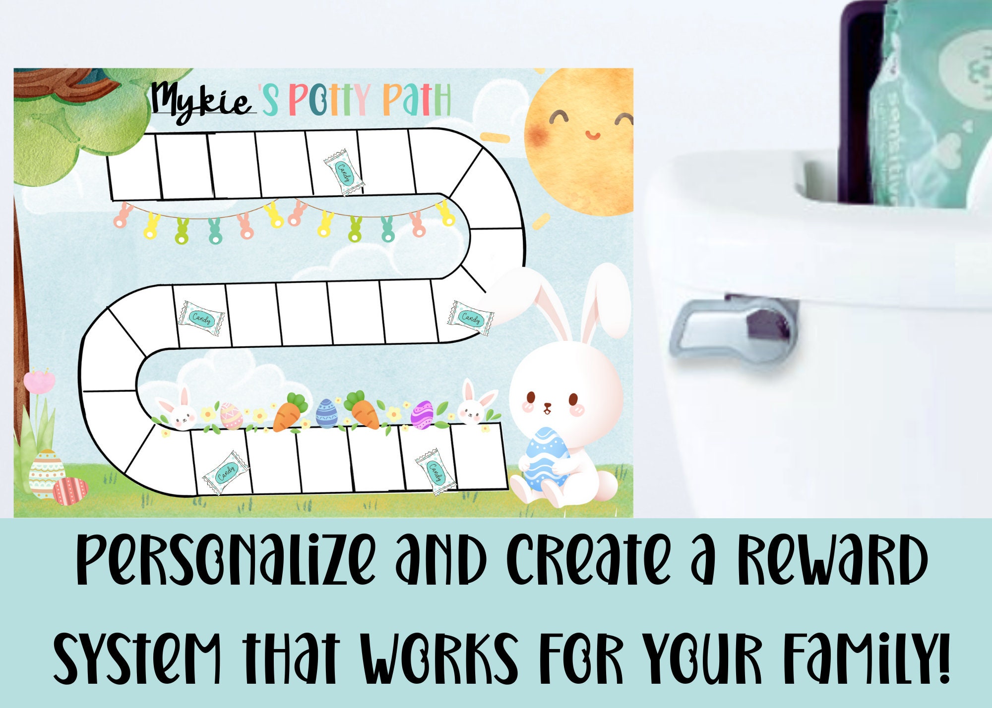 Printable Easter Potty Training Reward Chart, Personalized Potty ...