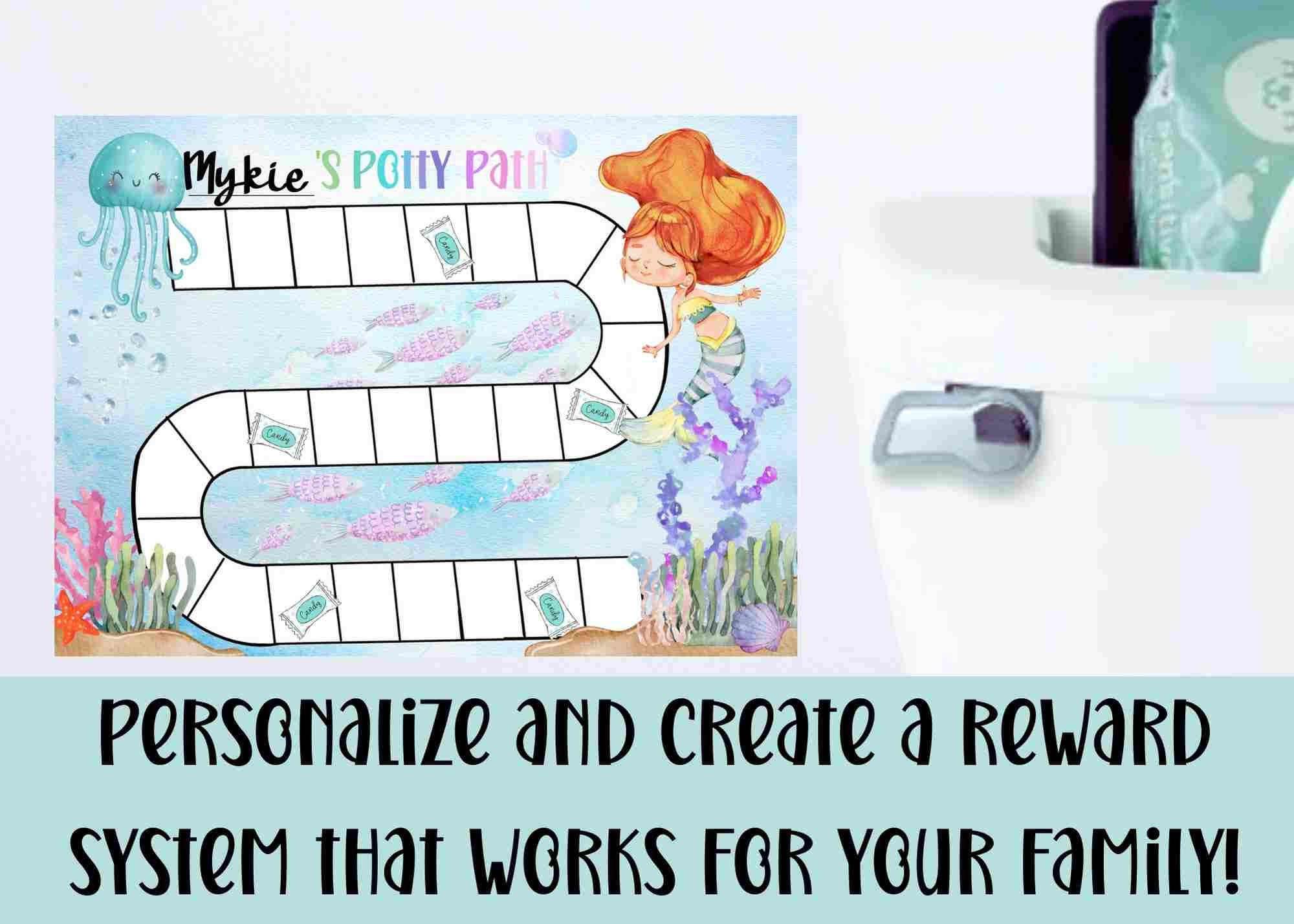 Mermaid Potty Chart Printable Potty Training Reward Chart - Etsy