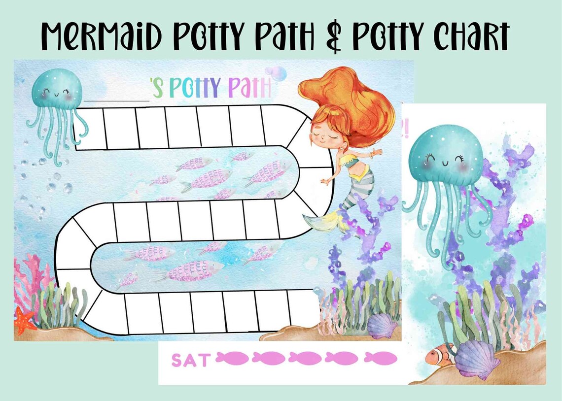 Mermaid Potty Chart Printable Potty Training Reward Chart - Etsy