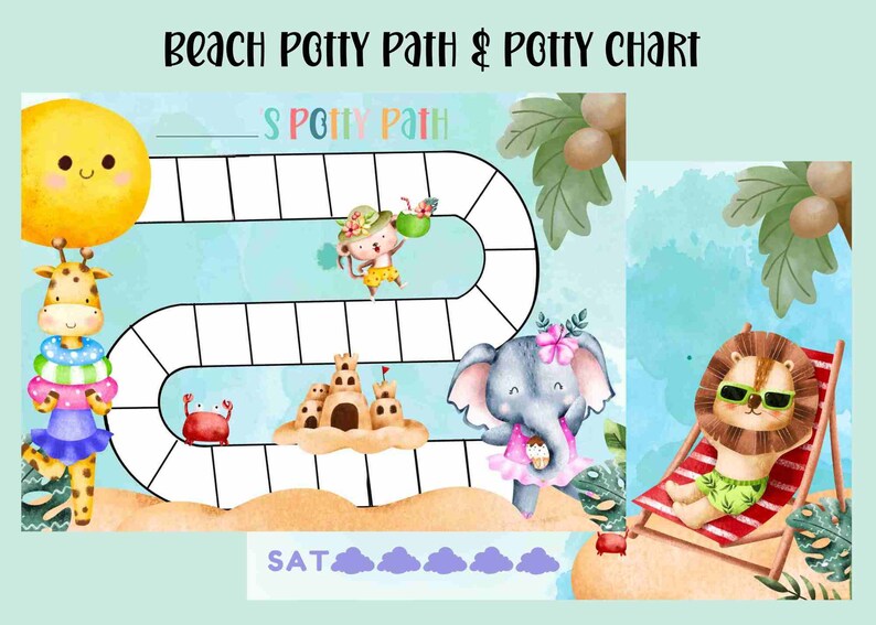 Beach/ Animal/ Boho/summer Themed Potty Training Reward Chart ...