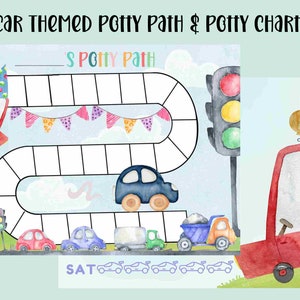 Car Potty Chart, Printable Potty Training Reward Chart, Personalized ...
