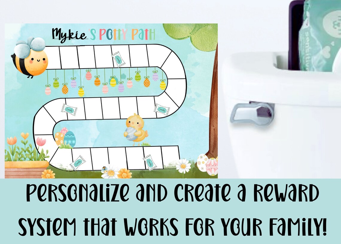 Printable Easter Potty Training Reward Chart, Personalized Potty ...