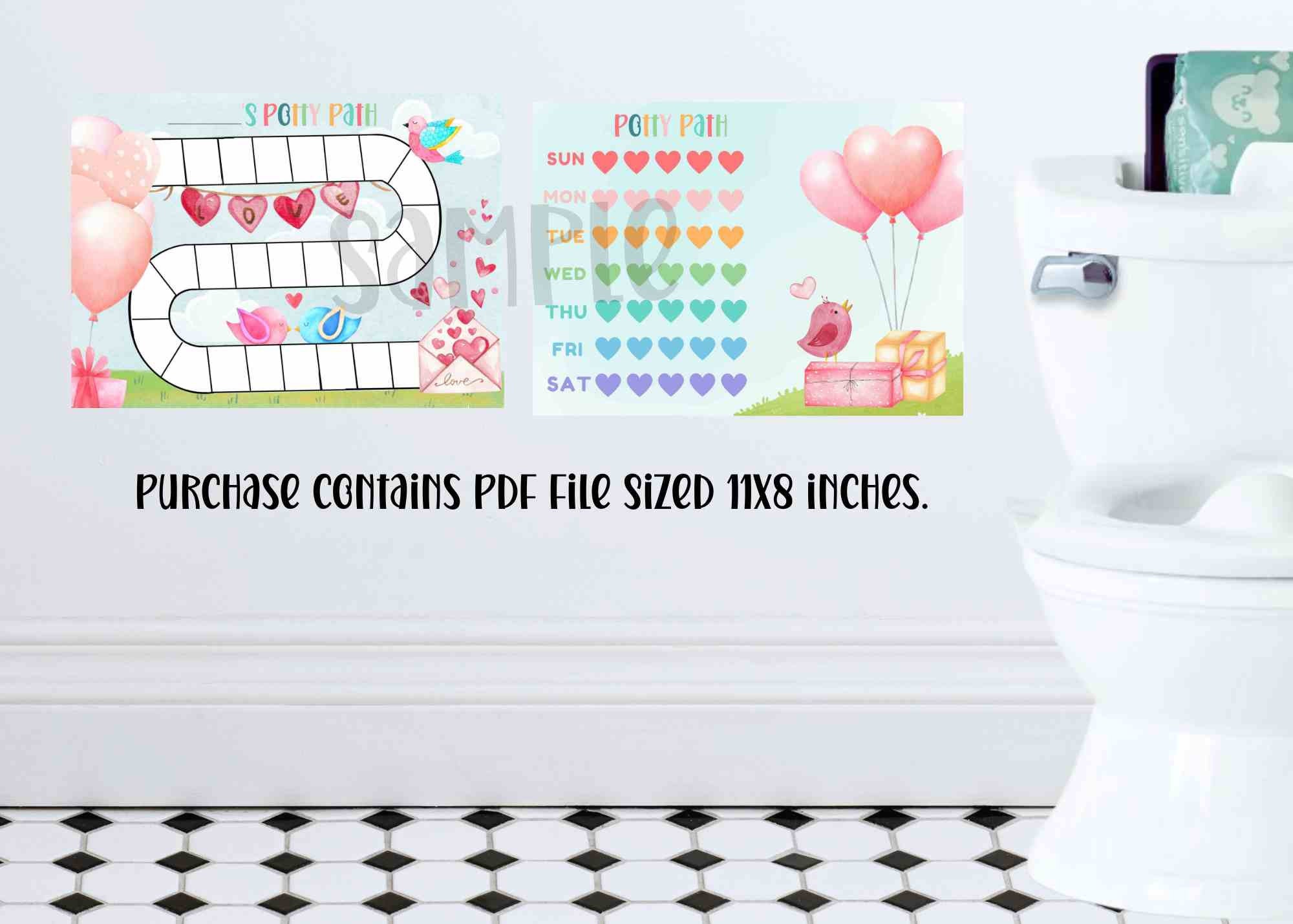 Printable Valentine's Day Potty Training Reward Chart, Personalized ...