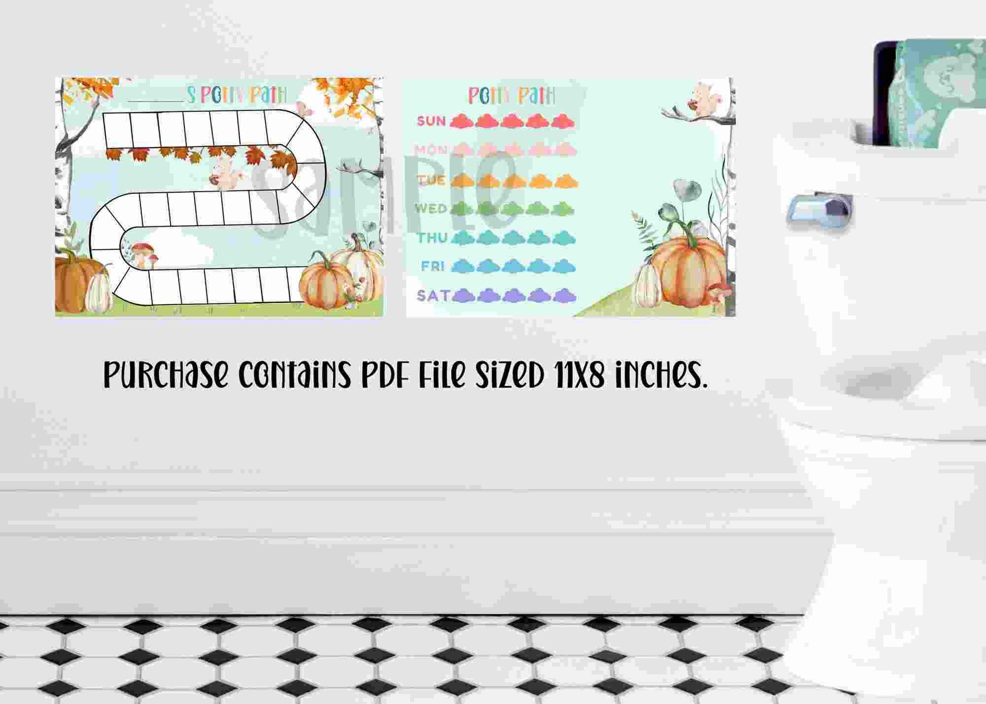 Autumn/ Fall Pumpkin Potty Training Reward Chart, Personalized Potty ...