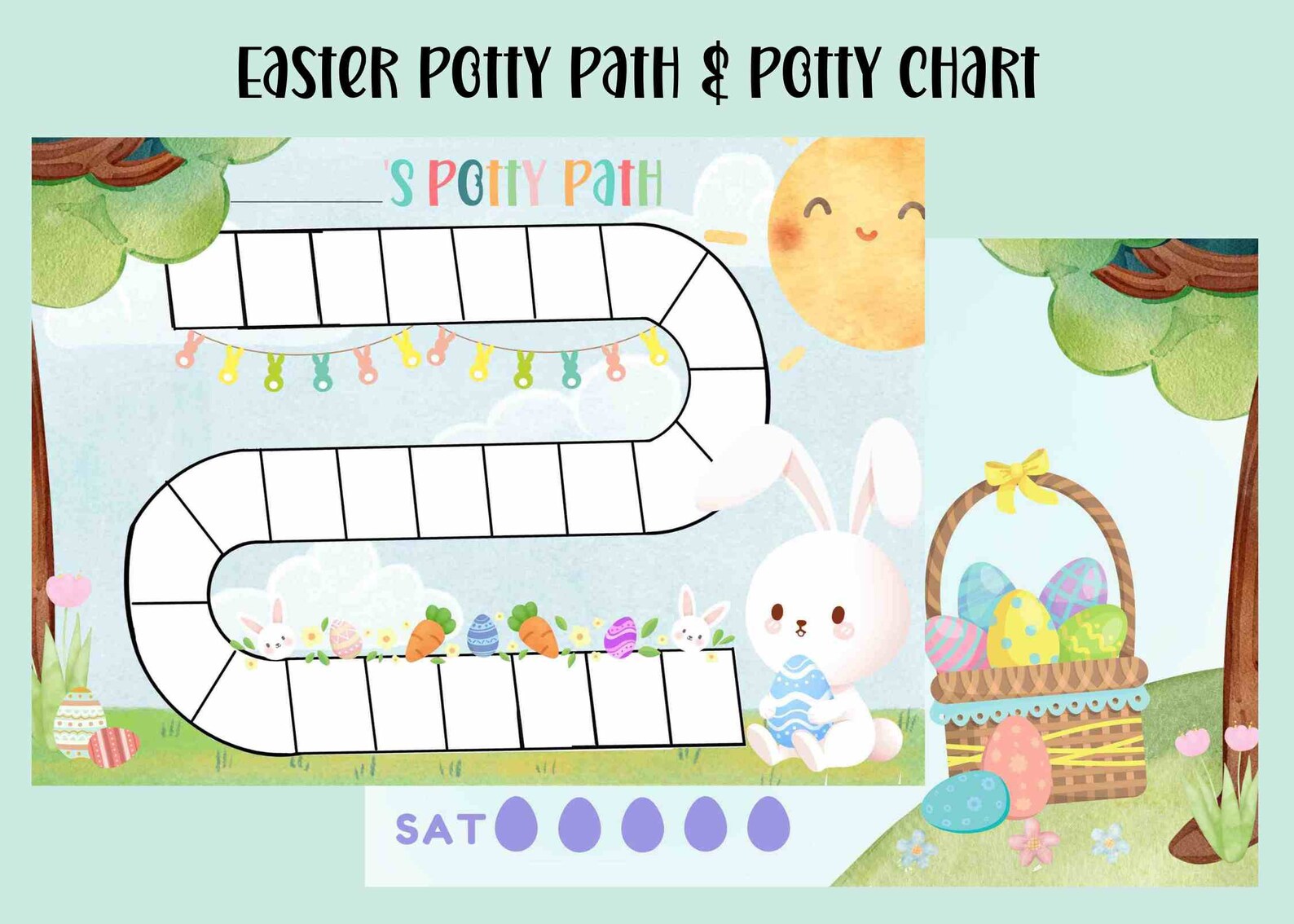 Printable Easter Potty Training Reward Chart Personalized - Etsy