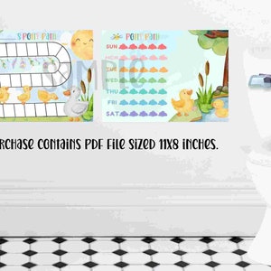 Duck / Forrest Themed Potty Training Reward Chart, Personalized Potty ...