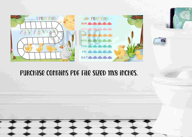 Duck / Forrest Themed Potty Training Reward Chart, Personalized Potty ...