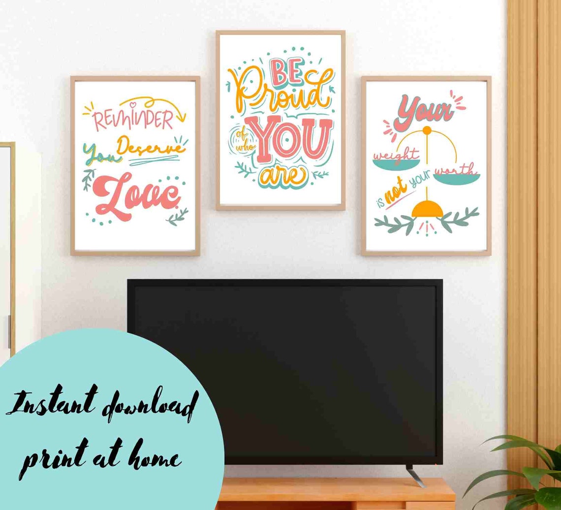 Body Positivity Affirmations Wall Art Printable Boho Gallery - Etsy