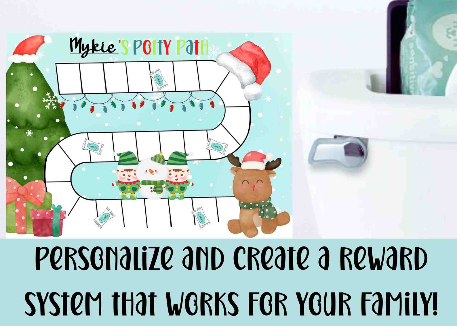 Christmas Potty Chart, Printable Potty Training Reward Chart ...