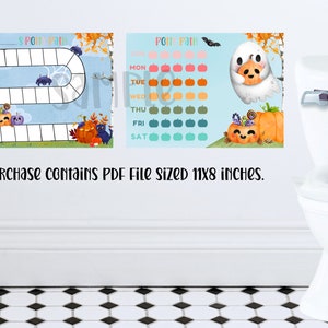 Printable Spooky Halloween Potty Training Reward Chart, Personalized ...