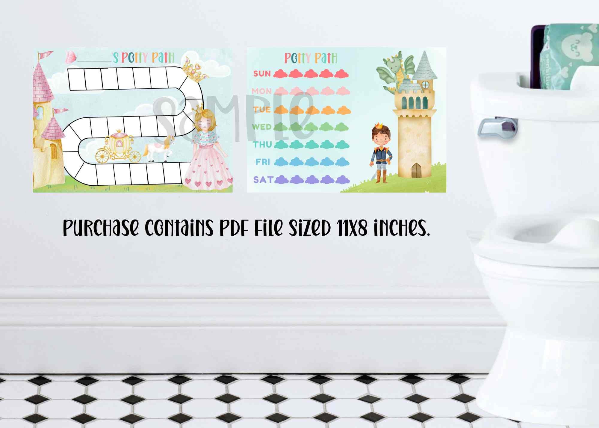 Printable Princess Potty Training Reward Chart, Personalized Potty ...