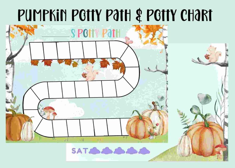 Autumn/ Fall Pumpkin Potty Training Reward Chart, Personalized Potty ...