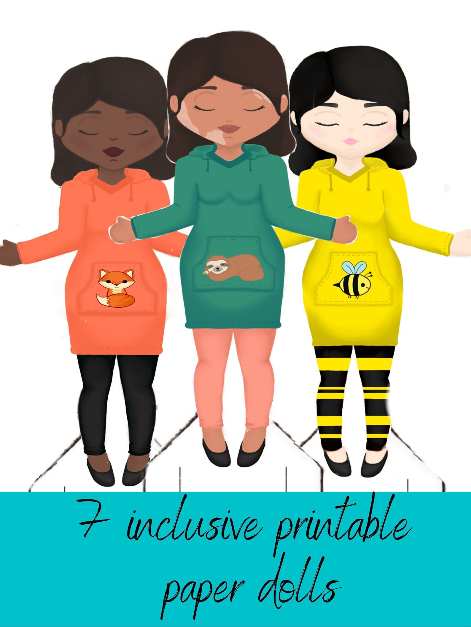 Printable Paper Dolls |7 Inclusive Dolls | Craft | Birthday Party ...