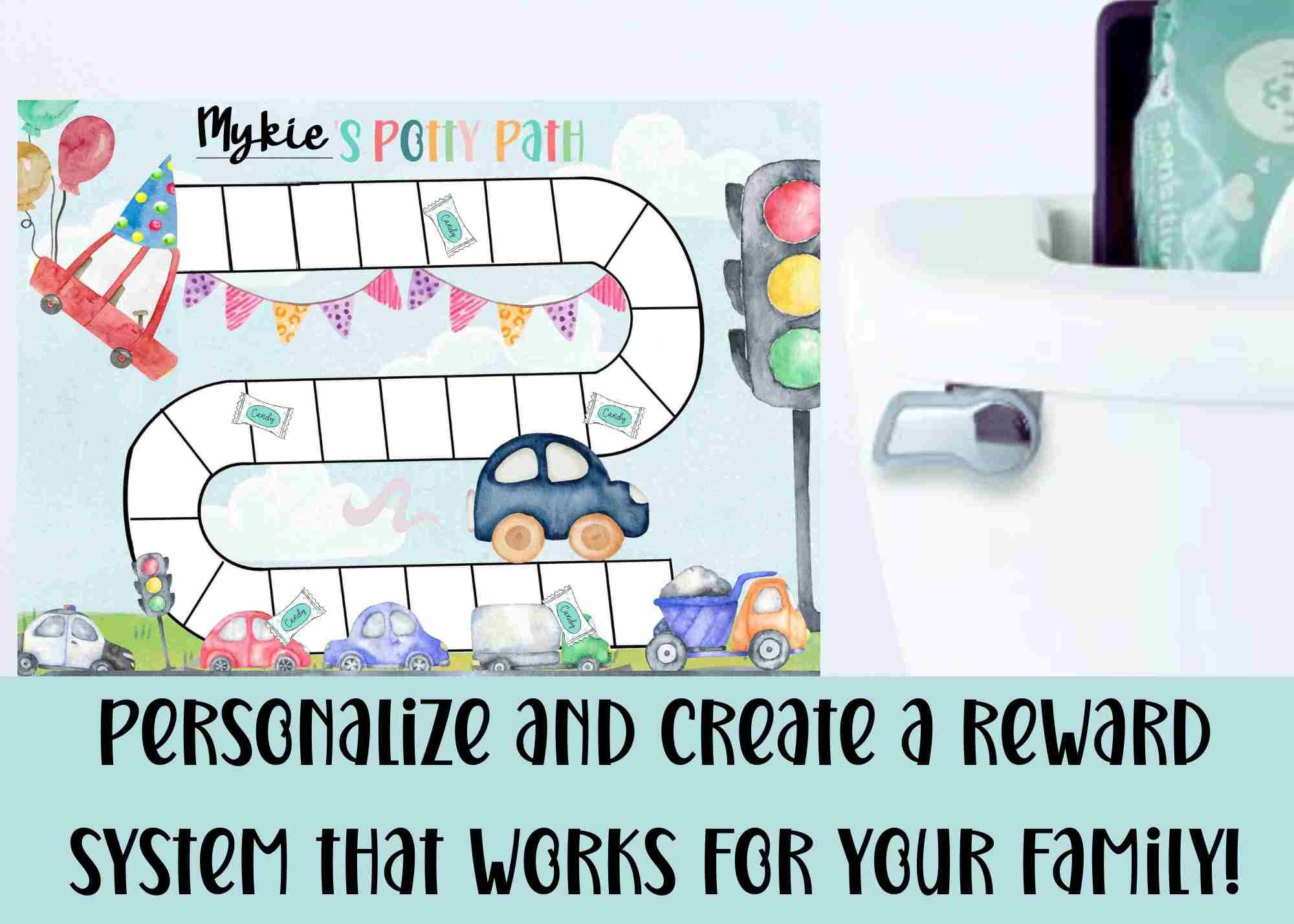 Car Potty Chart, Printable Potty Training Reward Chart, Personalized ...